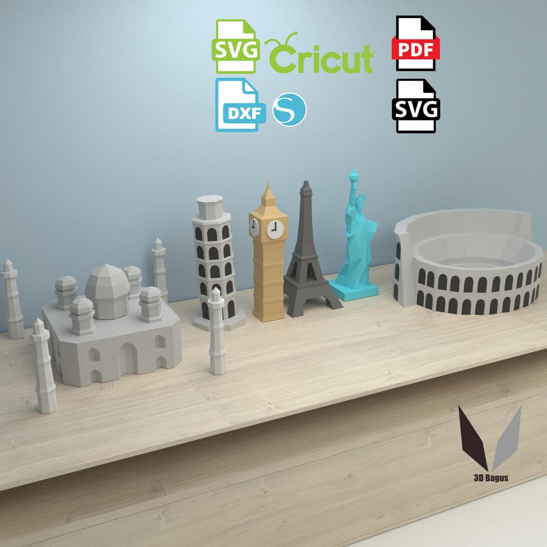 World Landmark Papercraft Bundle: DIY Low Poly Paper Models (PDF ...