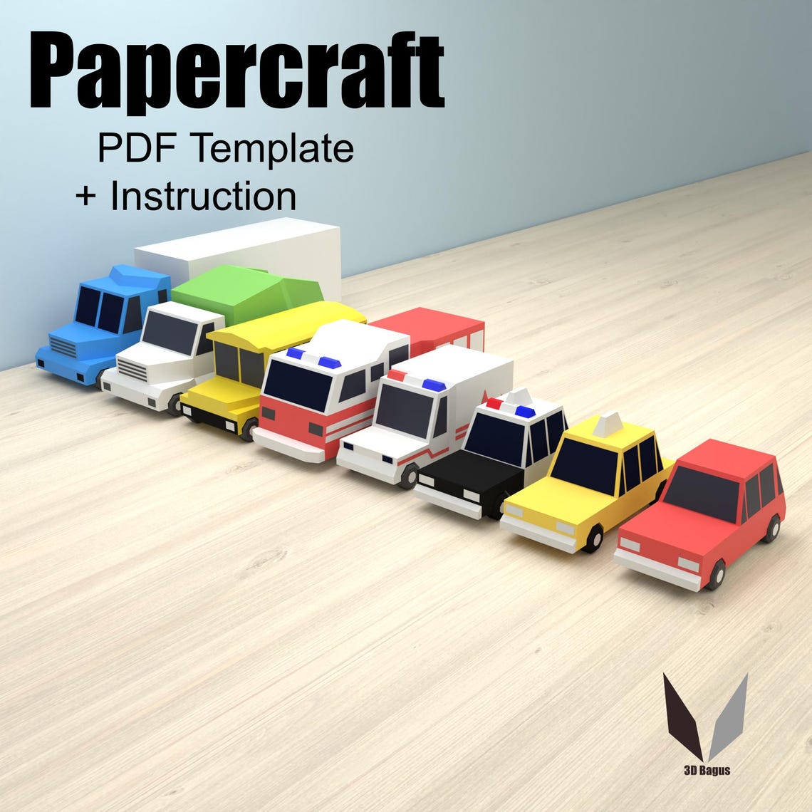 Car Bundle 3D Papercraft: DIY Low Poly Paper Model (PDF Pattern) - Etsy UK