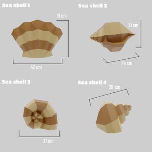 Seashell Papercraft Bundle: 3D Low Poly DIY Sculpture (PDF Pattern) - Etsy