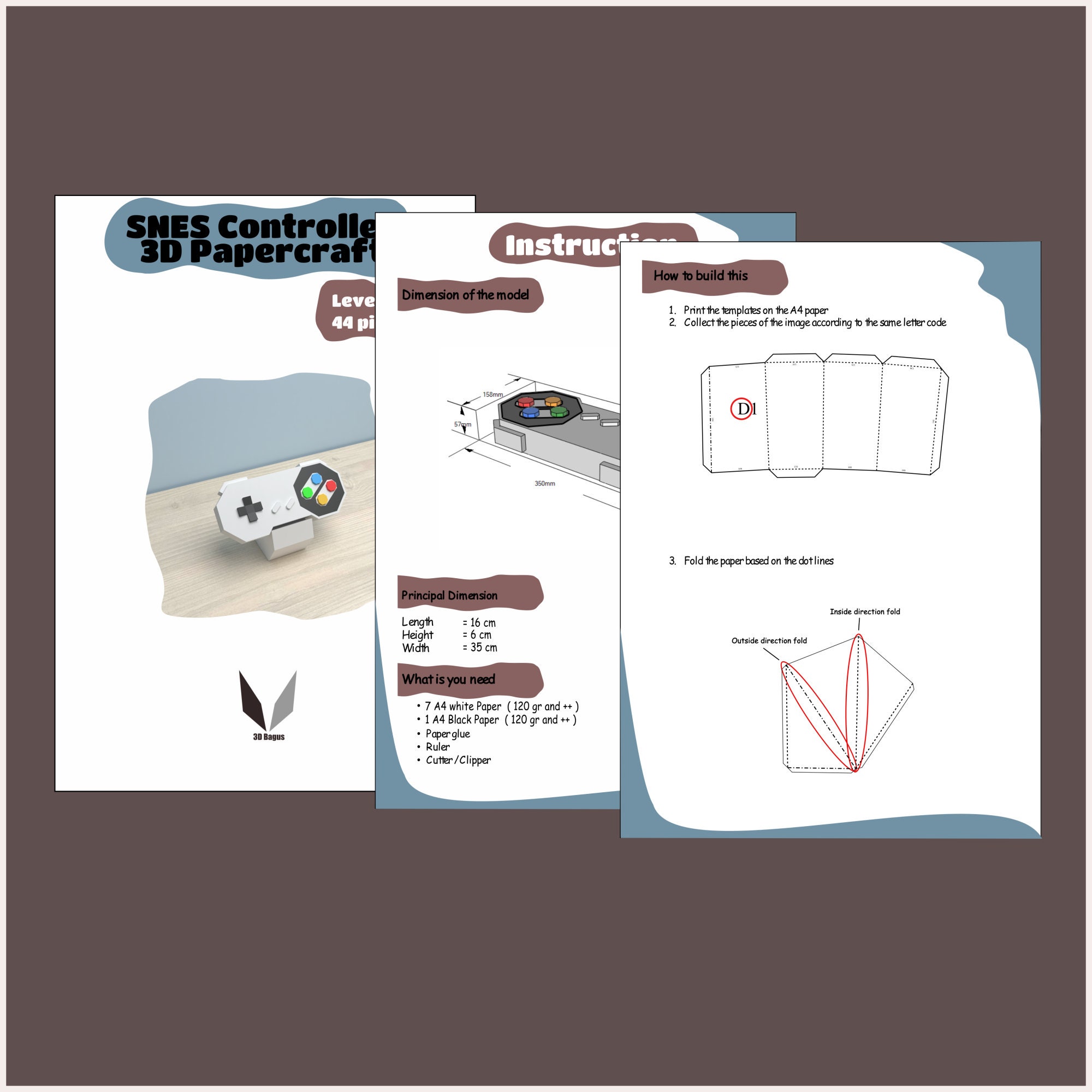 DIY Game Controller Bundle Papercraft: Low Poly Paper Model (PDF ...