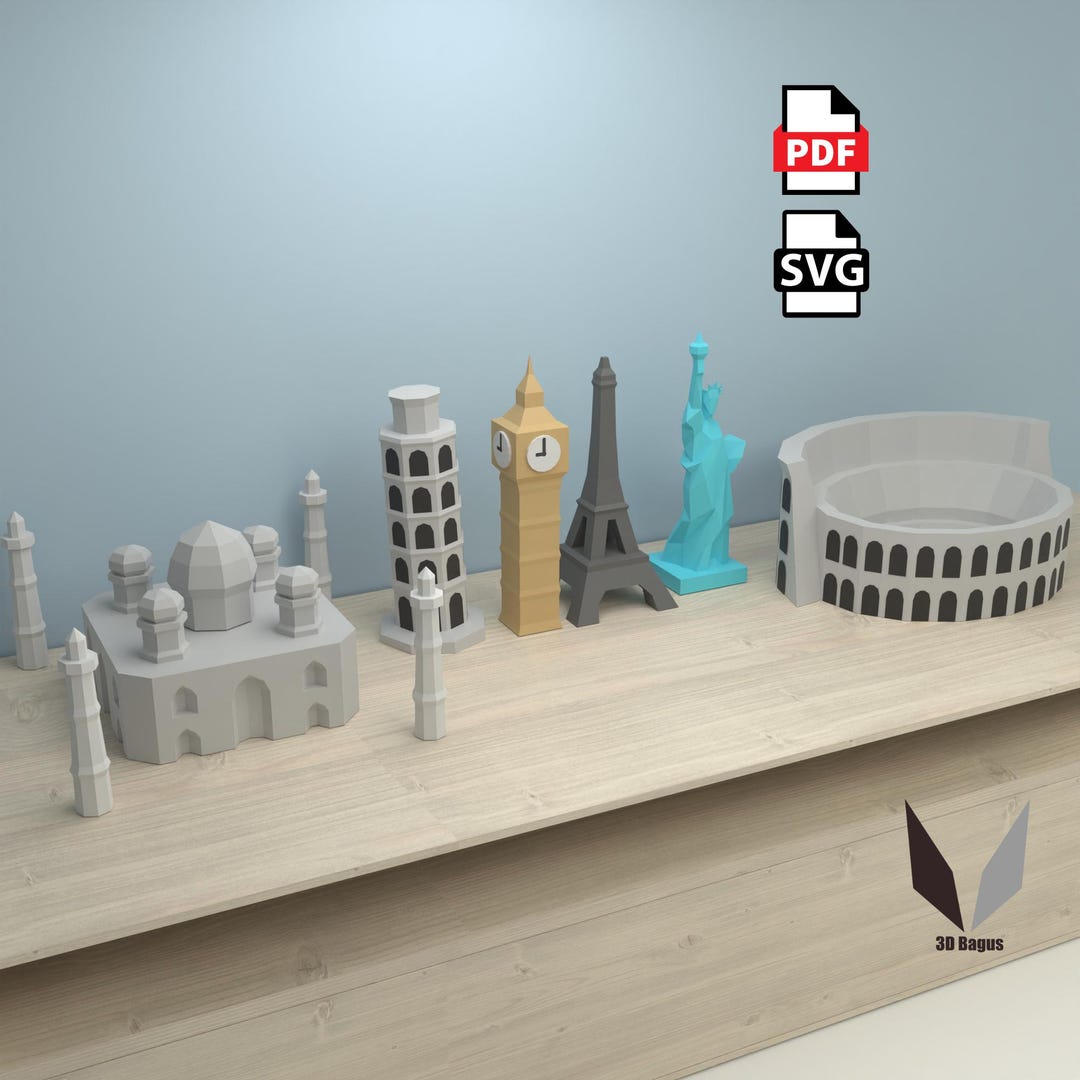 World Landmark Bundle 3D Papercraft | DIY Paper Sculpture | Paper Model ...