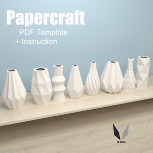 3D Papercraft Vase Bundle: Low Poly Paper Model (PDF Pattern) - Etsy