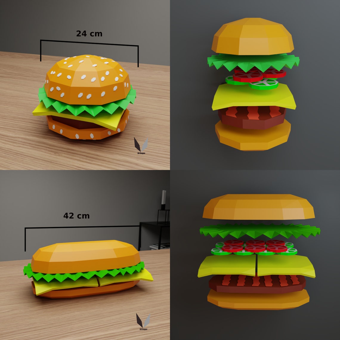 Junk Food Pack 3D Papercraft DIY Paper Sculpture Paper - Etsy