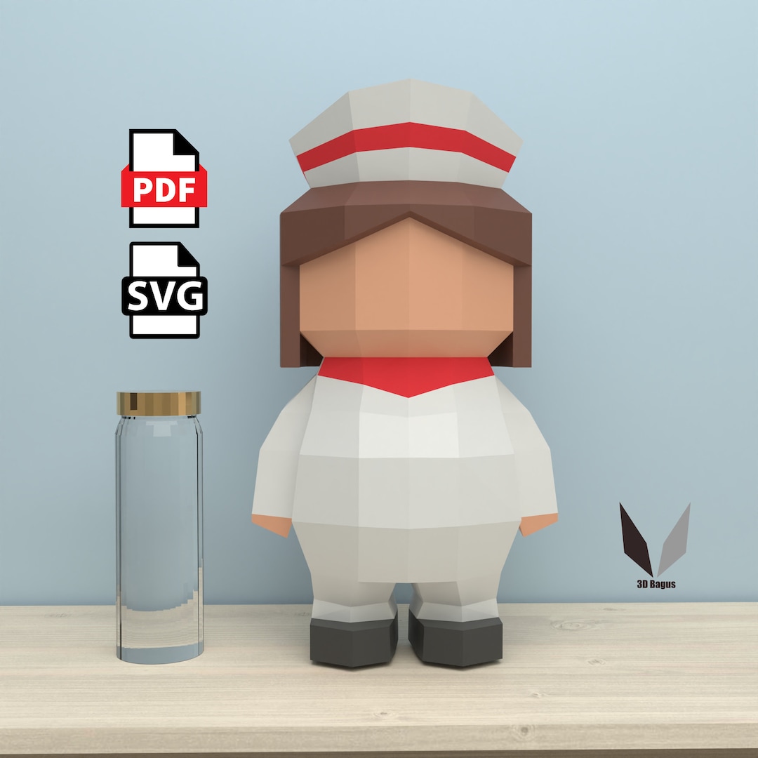 Nurse Kid 3D Papercraft | DIY Paper Sculpture | Paper Model Pattern ...