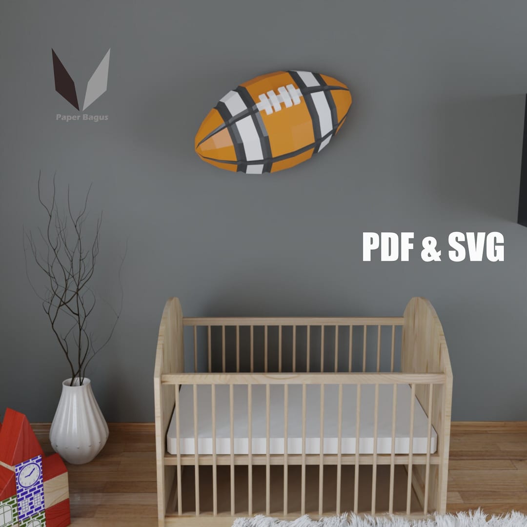 American Football Rugby Wall 3D Papercraft | DIY Paper Sculpture ...