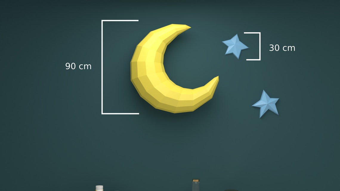 Moon Sky 3D Papercraft DIY Paper Sculpture Paper Model | Etsy