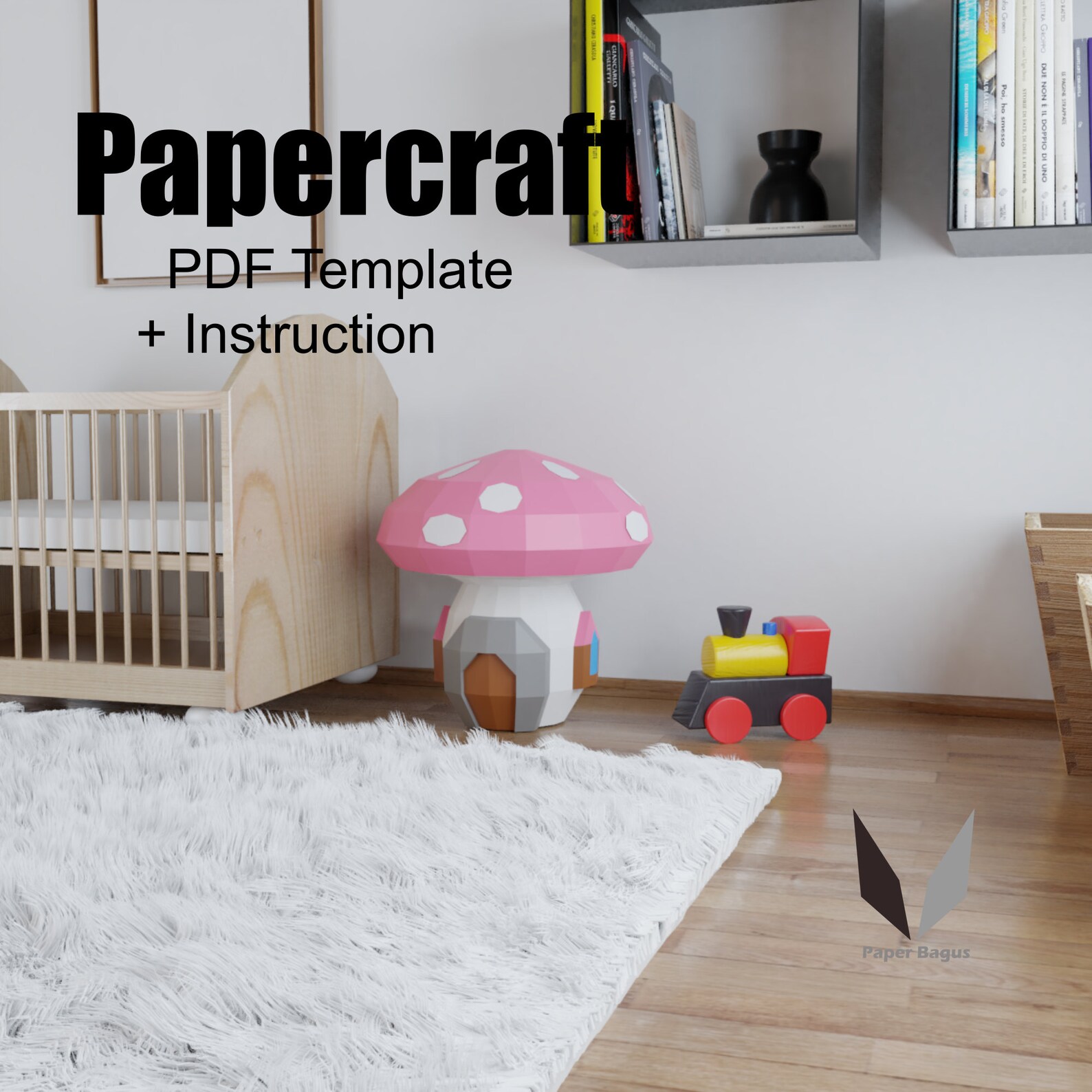 Mushroom House 3D Papercraft DIY Paper Sculpture Paper - Etsy