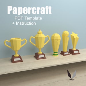 Trophy Bundle 3D Papercraft | DIY Paper Sculpture | Paper Model Pattern ...