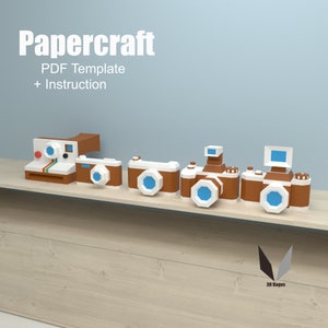 Camera Bundle Pack 3D Papercraft | DIY Paper Sculpture | Paper Model ...