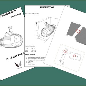 Submarine 3D Papercraft | DIY Paper Sculpture | Paper Model Pattern ...