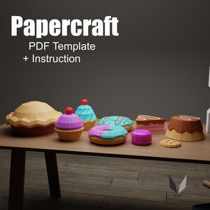 Dessert Food Pack 3D Papercraft | DIY Paper Sculpture | Paper Model ...