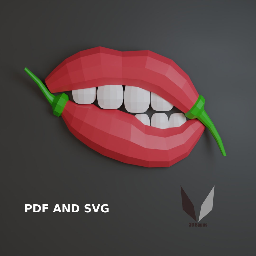 Chilli Lips 3D Papercraft DIY Paper Sculpture Paper Model - Etsy UK
