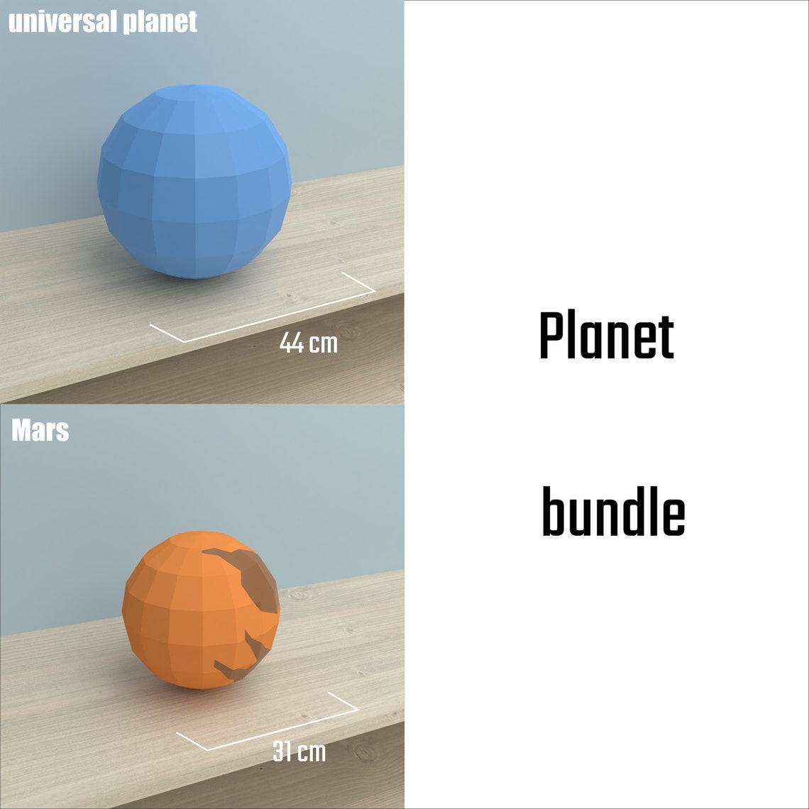 Planet Papercraft Bundle: DIY Low Poly Paper Sculpture (PDF Pattern) - Etsy