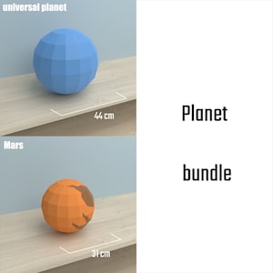 Planet Bundle 3D Papercraft | DIY Paper Sculpture | Paper Model Pattern | Low Poly | PDF Pattern ...