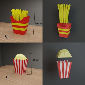 Junk Food Pack 3D Papercraft | DIY Paper Sculpture | Paper Model ...