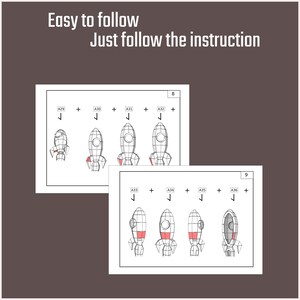 Rocket Moon 3D Papercraft | DIY Paper Sculpture | Paper Model Pattern ...