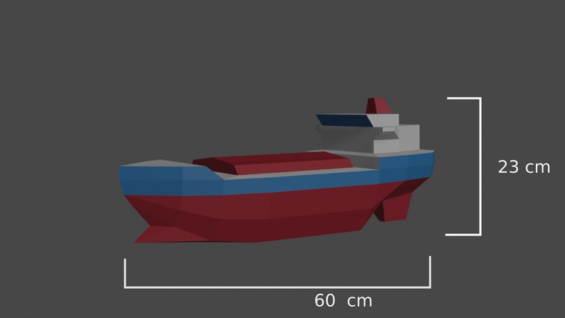 Cargo Ship 3D Papercraft DIY Paper Sculpture Paper Model - Etsy