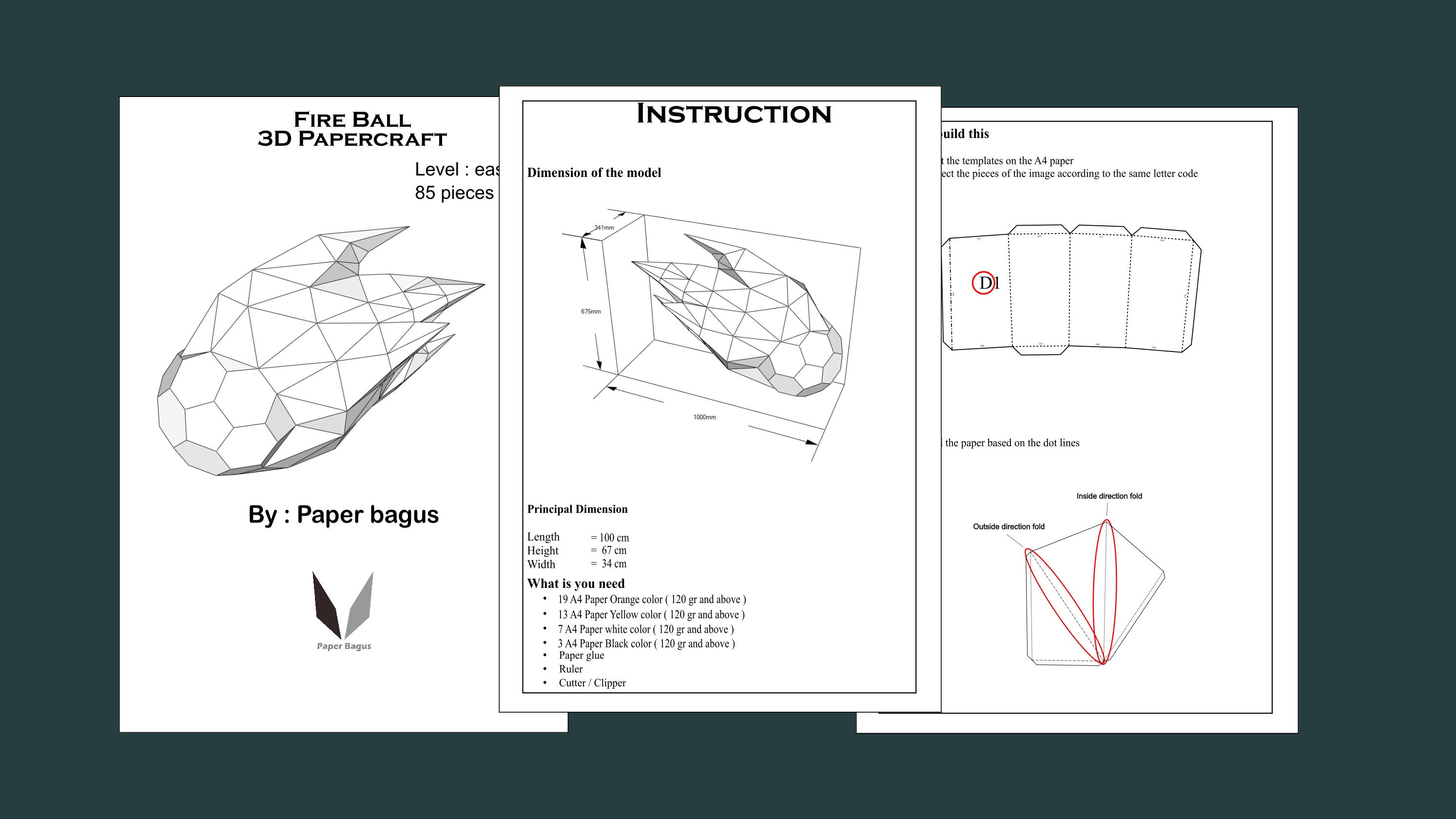 Fire Ball Meteor 3D Papercraft DIY Paper Sculpture Paper - Etsy
