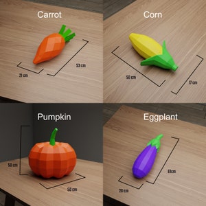 Vegetables Pack 3D Papercraft | DIY Paper Sculpture | Paper Model ...
