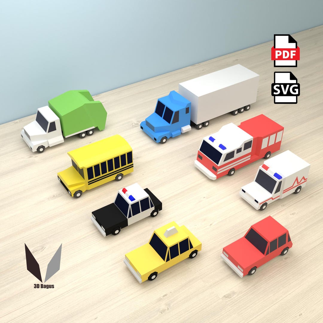 Car Bundle Pack 3D Papercraft | DIY Paper Sculpture | Paper Model ...