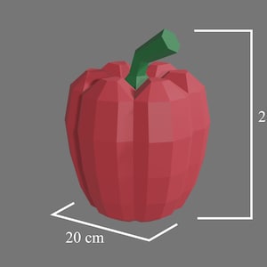 Bell Pepper 3D Papercraft | DIY Paper Sculpture | Paper Model Pattern ...