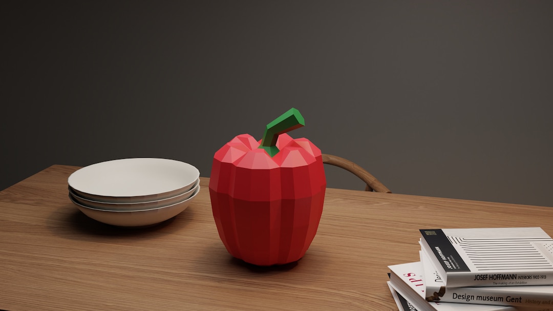 Bell Pepper 3D Papercraft | DIY Paper Sculpture | Paper Model Pattern ...