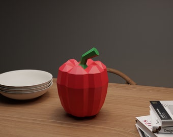 DIY Papercraft Bell Pepper Png,3d Capsicum Model,papercraft Vegetables ...