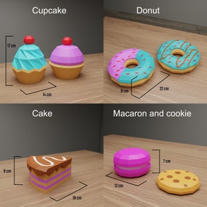 Dessert Food Pack 3D Papercraft | DIY Paper Sculpture | Paper Model ...