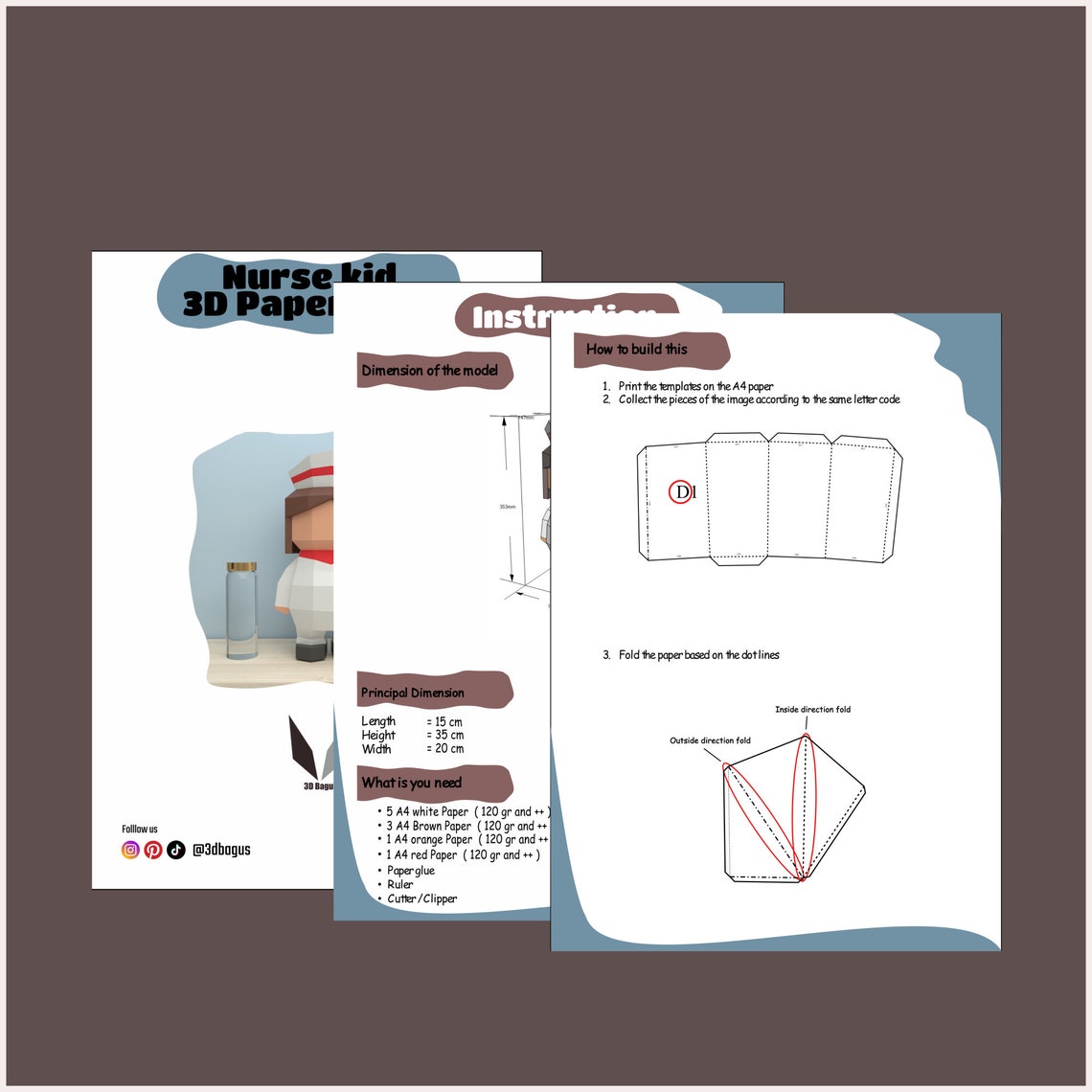 Nurse Papercraft Model: DIY Low Poly Sculpture (PDF Pattern) - Etsy