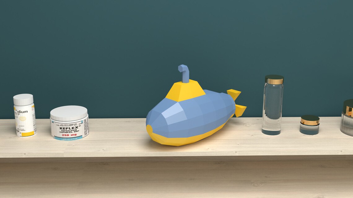 Submarine 3D Papercraft DIY Paper Sculpture Paper Model - Etsy