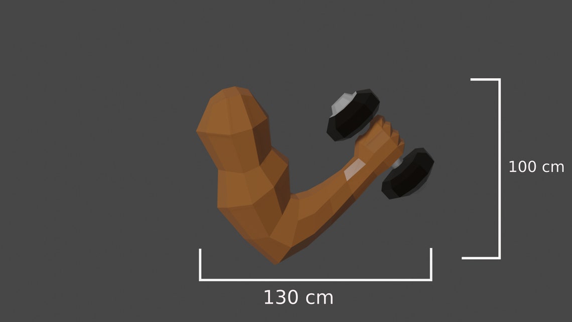 Arm With Barbell Paper Sculpture: DIY Low Poly Model (PDF Pattern) - Etsy