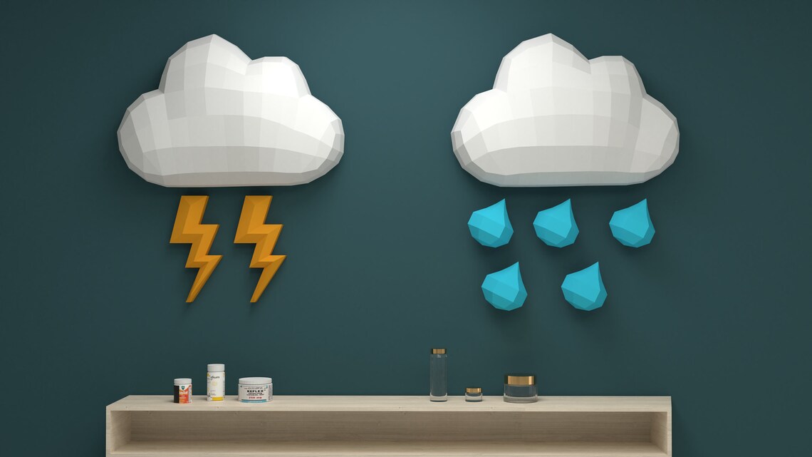 Weather 3D Papercraft DIY Paper Sculpture Paper Model - Etsy