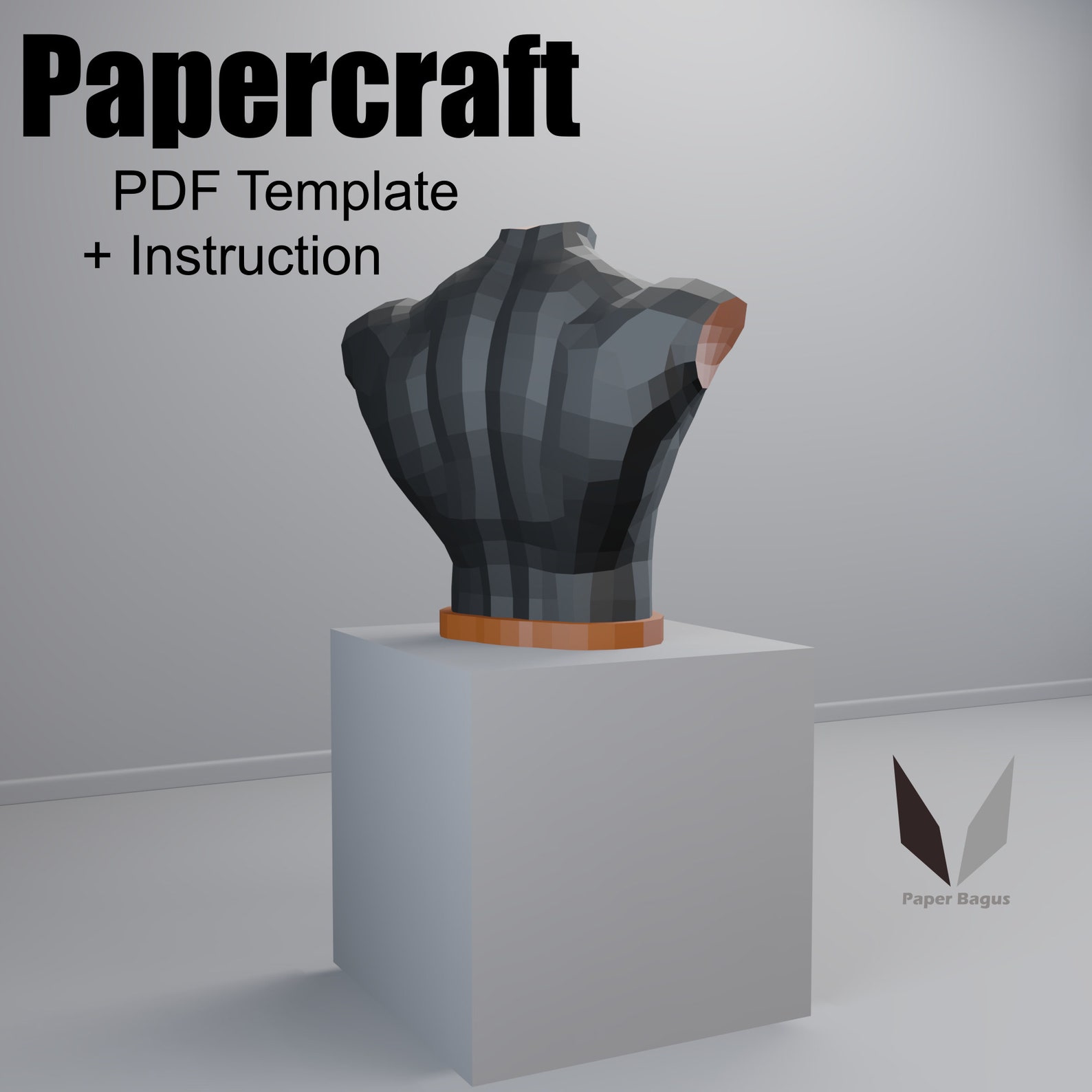 Male Torso 3D Papercraft DIY Paper Sculpture Paper Model - Etsy
