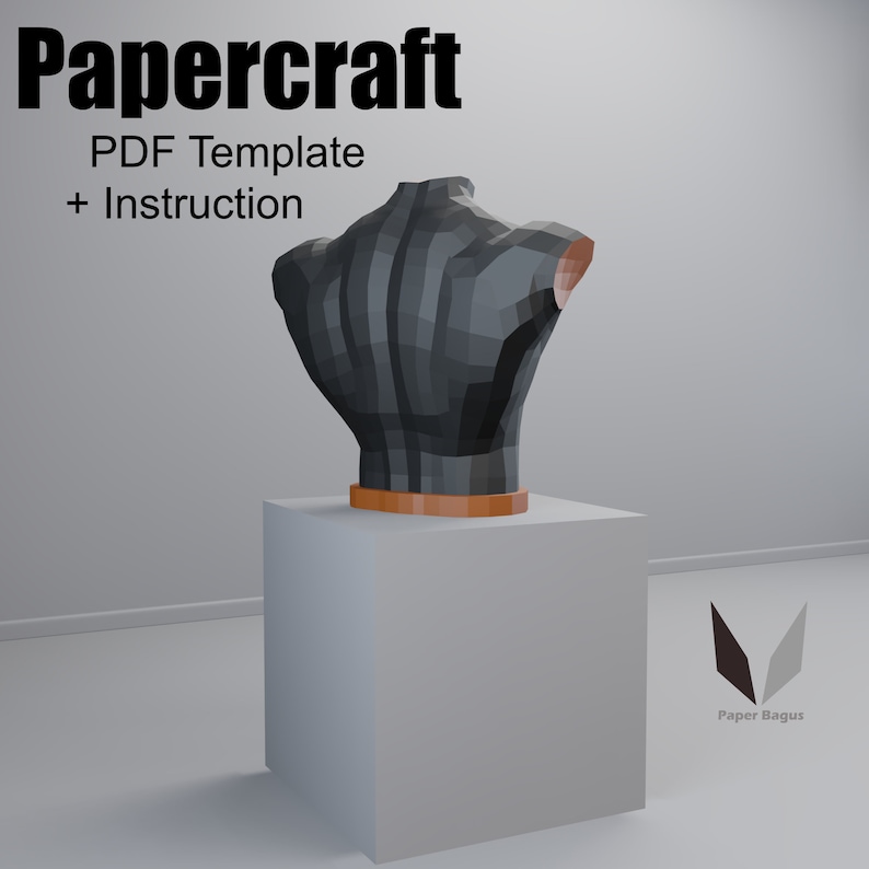 Male Torso 3D Papercraft DIY Paper Sculpture Paper Model - Etsy