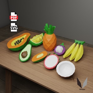 Tropical Fruit Pack 3D Papercraft | DIY Paper Sculpture | Paper Model ...