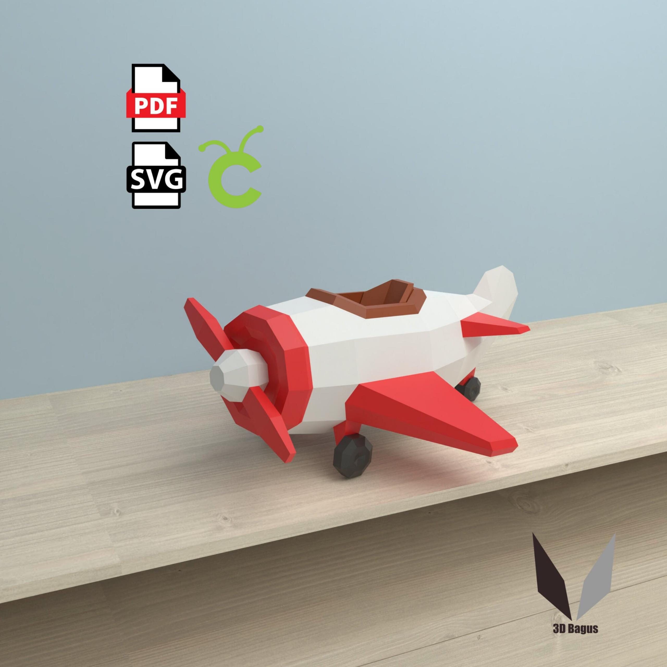 3D Papercraft Plane: DIY Low Poly Model (PDF Pattern) - Etsy