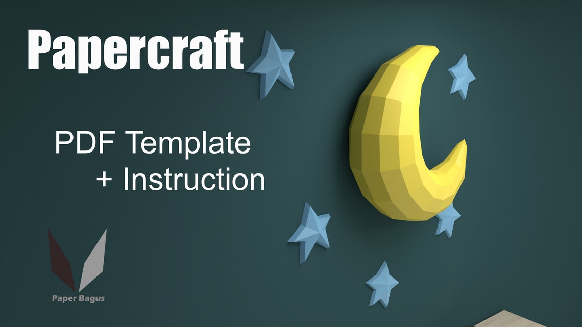 Moon Sky 3D Papercraft DIY Paper Sculpture Paper Model | Etsy