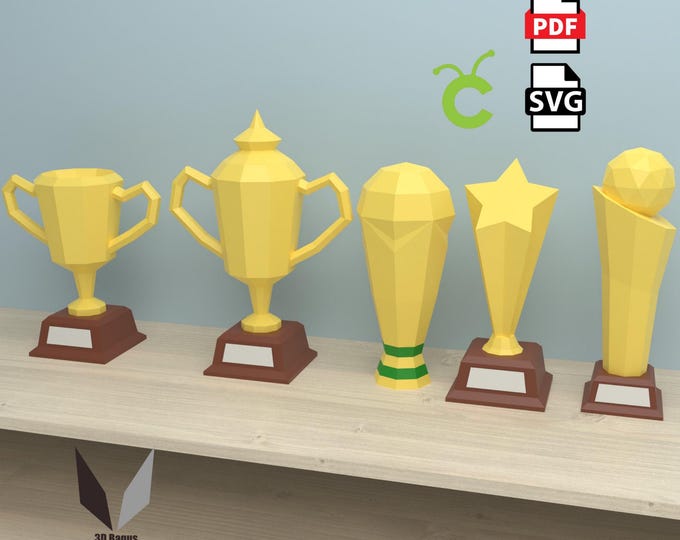 Cardboard Trophy Cup Template for Racing Tournament DIY Plan. Scalable ...