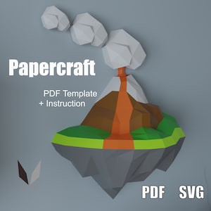 Volcano Mountain 3D Papercraft | DIY Paper Sculpture | Paper Model ...