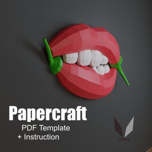 Chilli Lips 3D Papercraft DIY Paper Sculpture Paper Model - Etsy UK