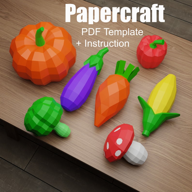 Vegetables Pack 3D Papercraft DIY Paper Sculpture Paper - Etsy UK