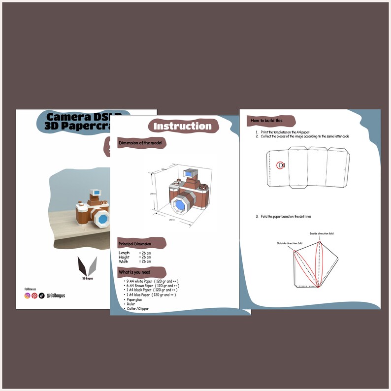 Camera Bundle 3D Papercraft : Low Poly Paper Sculpture (PDF Pattern) - Etsy