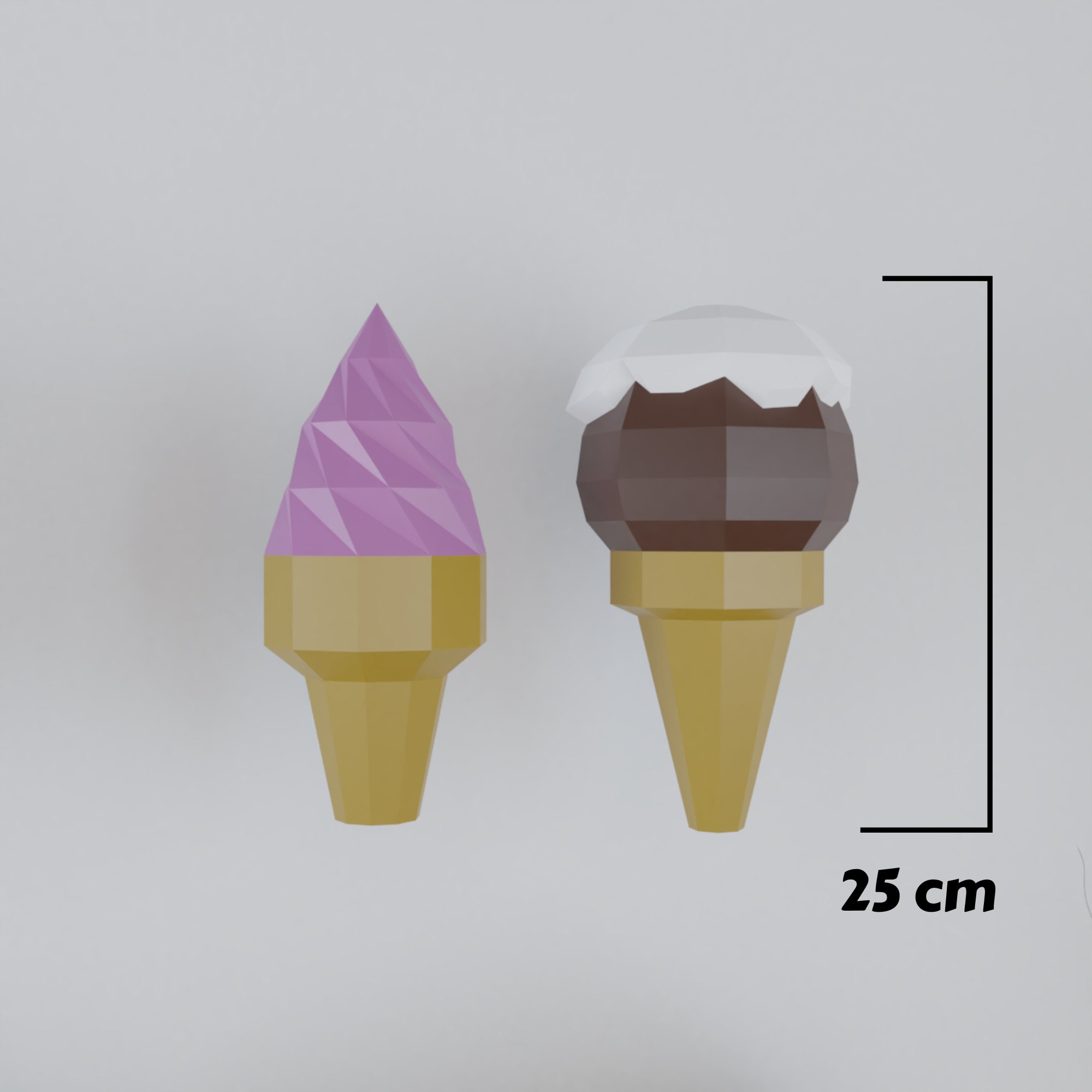 Ice Cream Pack 3D Papercraft DIY Paper Sculpture Paper - Etsy