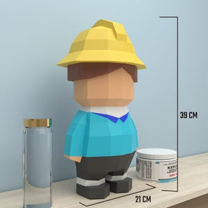 Engineer Kid 3D Papercraft | DIY Paper Sculpture | Paper Model Pattern ...