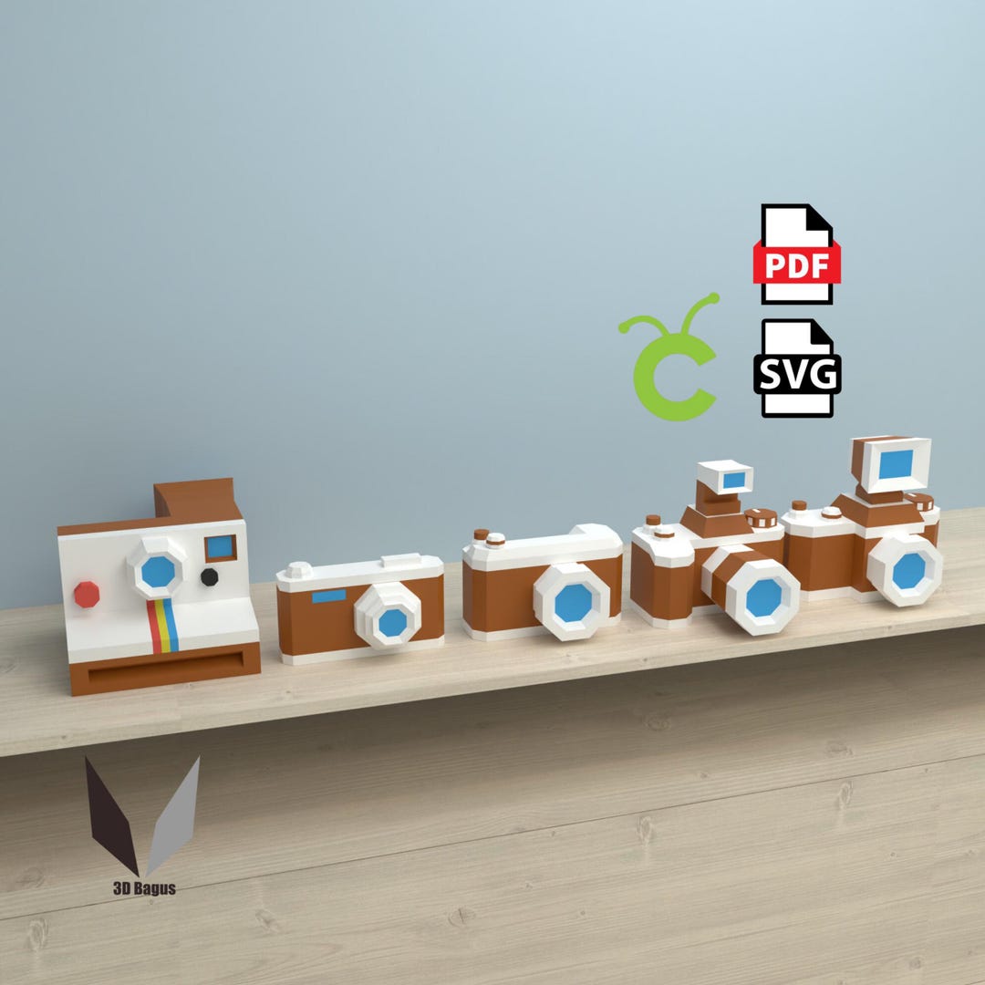 Camera Bundle 3D Papercraft : Low Poly Paper Sculpture (PDF Pattern) - Etsy