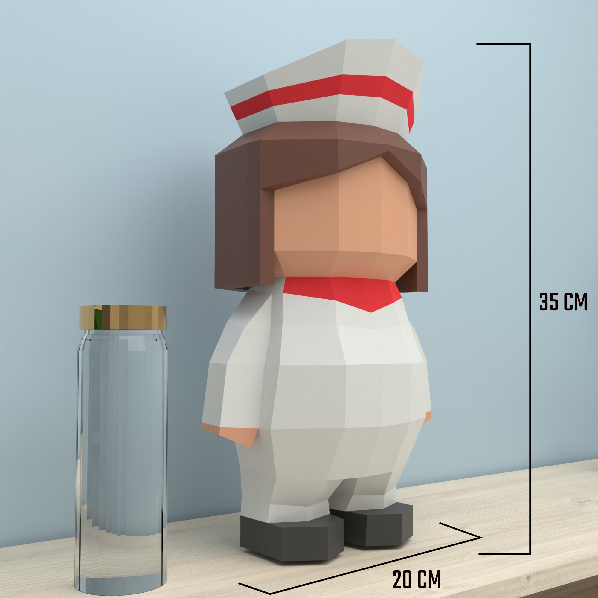 Nurse Papercraft Model: DIY Low Poly Sculpture (PDF Pattern) - Etsy