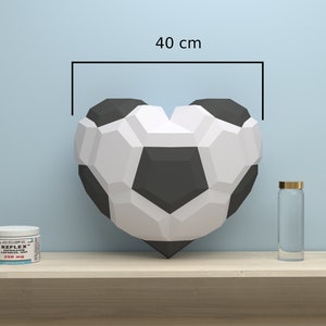 Soccer Ball Heart 3D Papercraft DIY Paper Sculpture Paper - Etsy