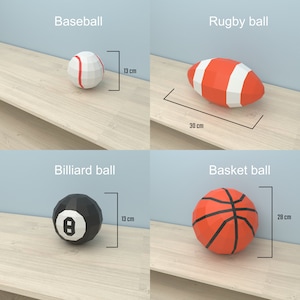 Sport Ball Pack 3D Papercraft | DIY Paper Sculpture | Paper Model ...