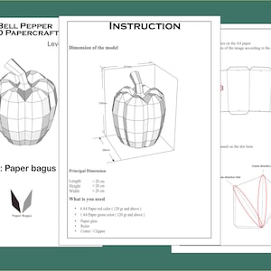 Bell Pepper 3D Papercraft | DIY Paper Sculpture | Paper Model Pattern ...