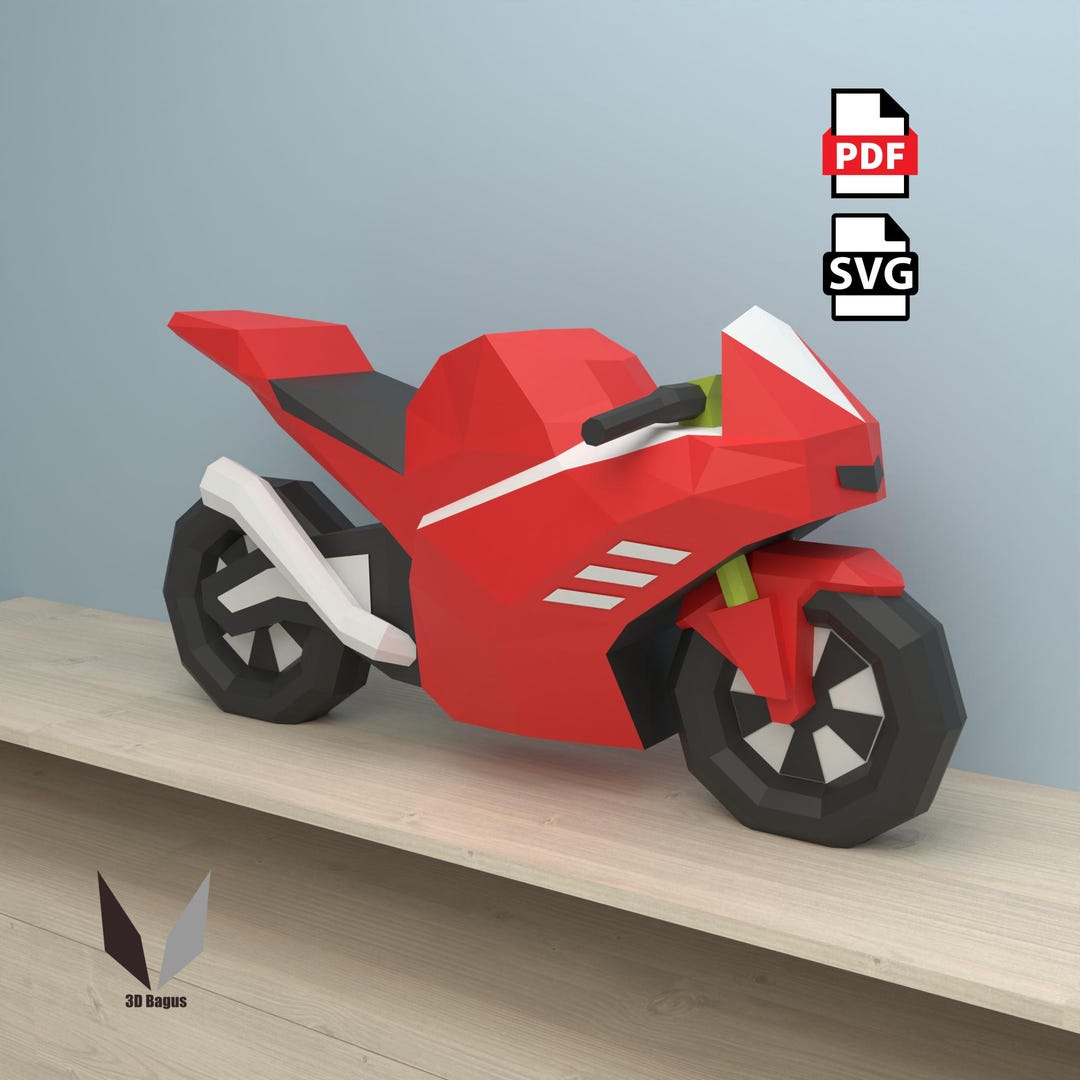Sport Bike 3D Papercraft | DIY Paper Sculpture | Paper Model Pattern ...